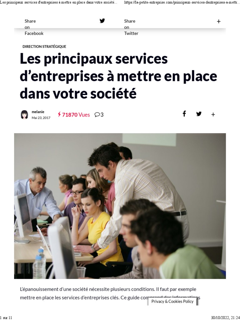 Les Principaux Services D'entreprises À Mettre en Place Dans Votre ...