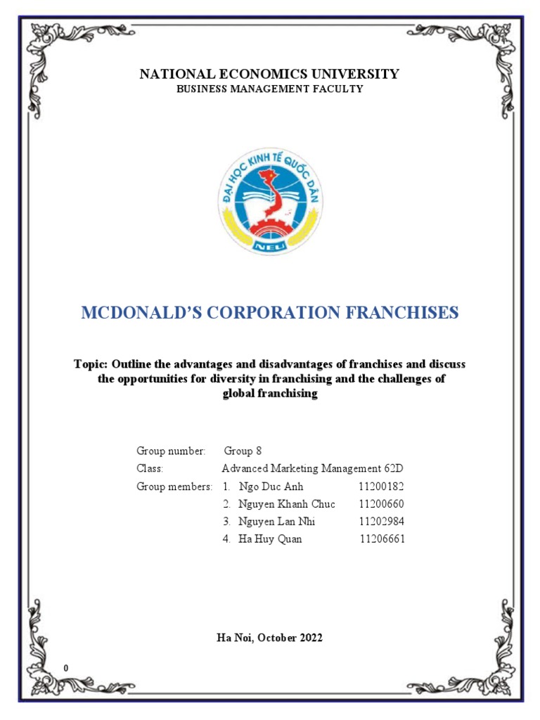 Mcdonalds Franchises Pdf Franchising Mc Donald S