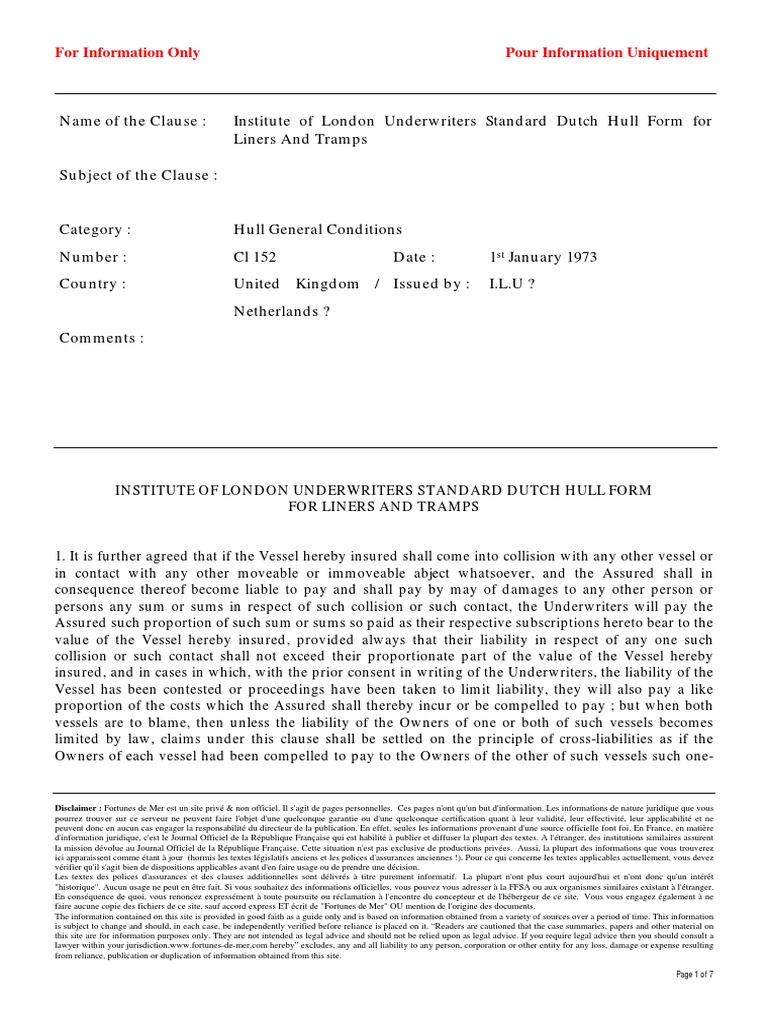 Standard Dutch Hull Form | PDF | Insurance | Deductible