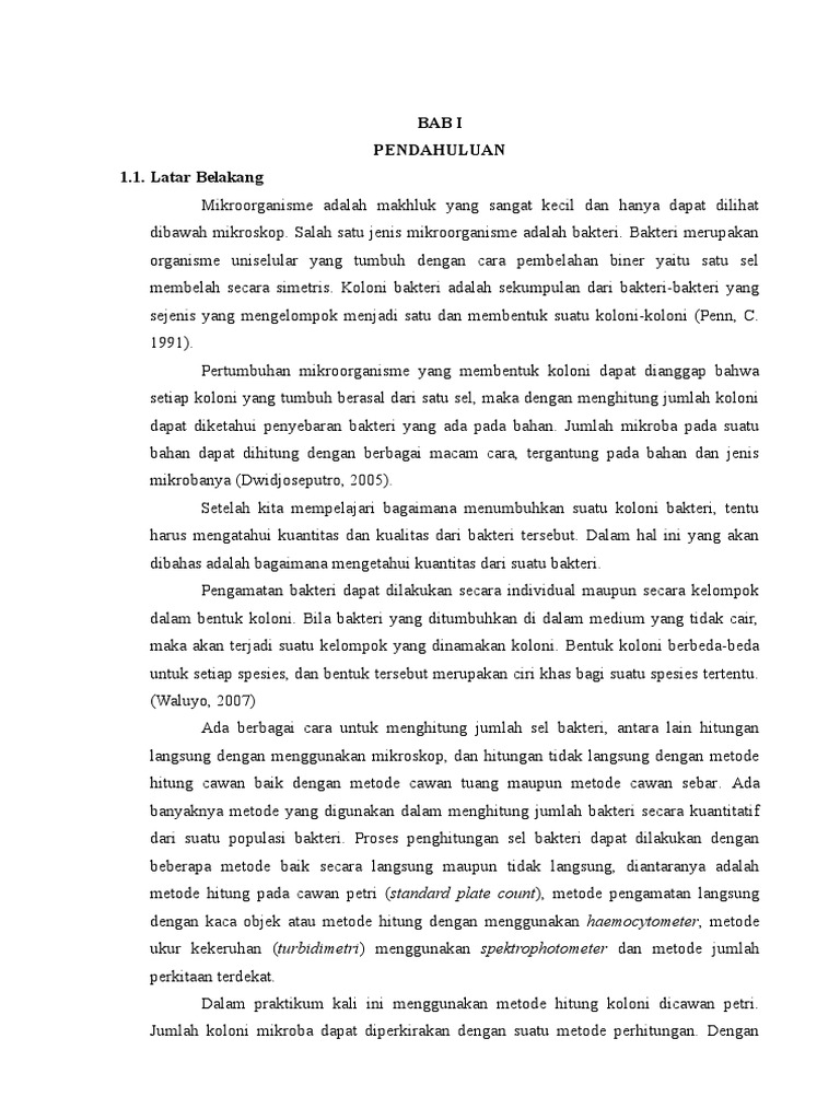 Perhitungan Bakteri Dengan Metode Pengenceran Pdf