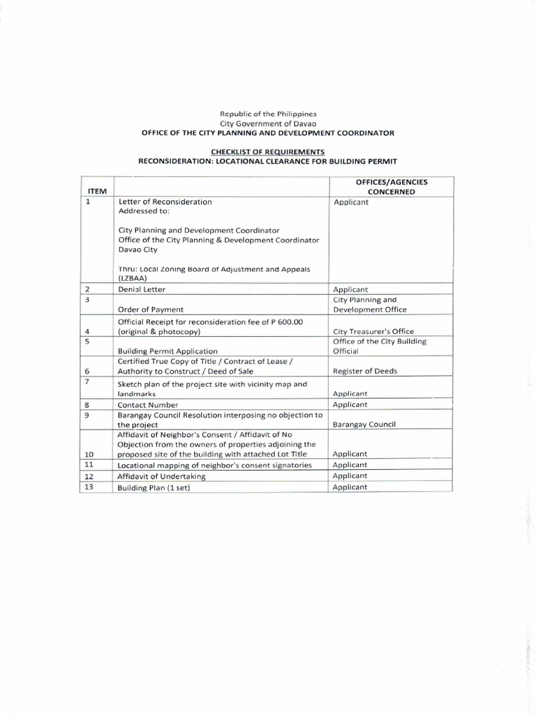 Checklist For Reconsideration | PDF