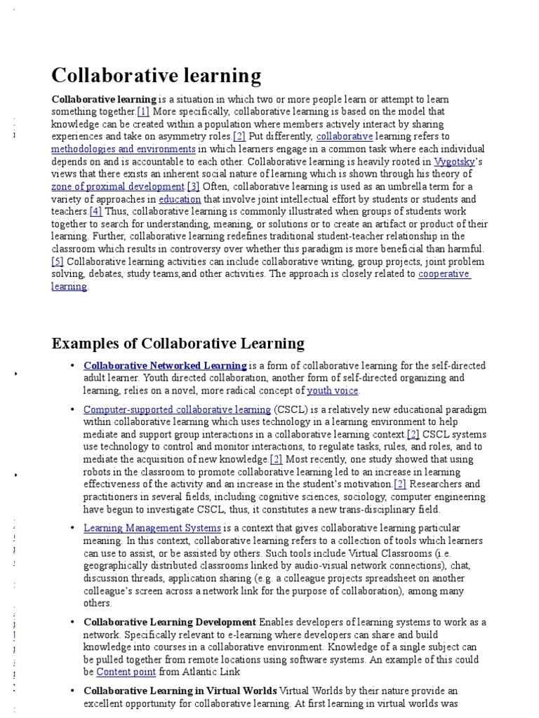 Collaborative Learning | PDF | Constructivism (Philosophy Of Education ...