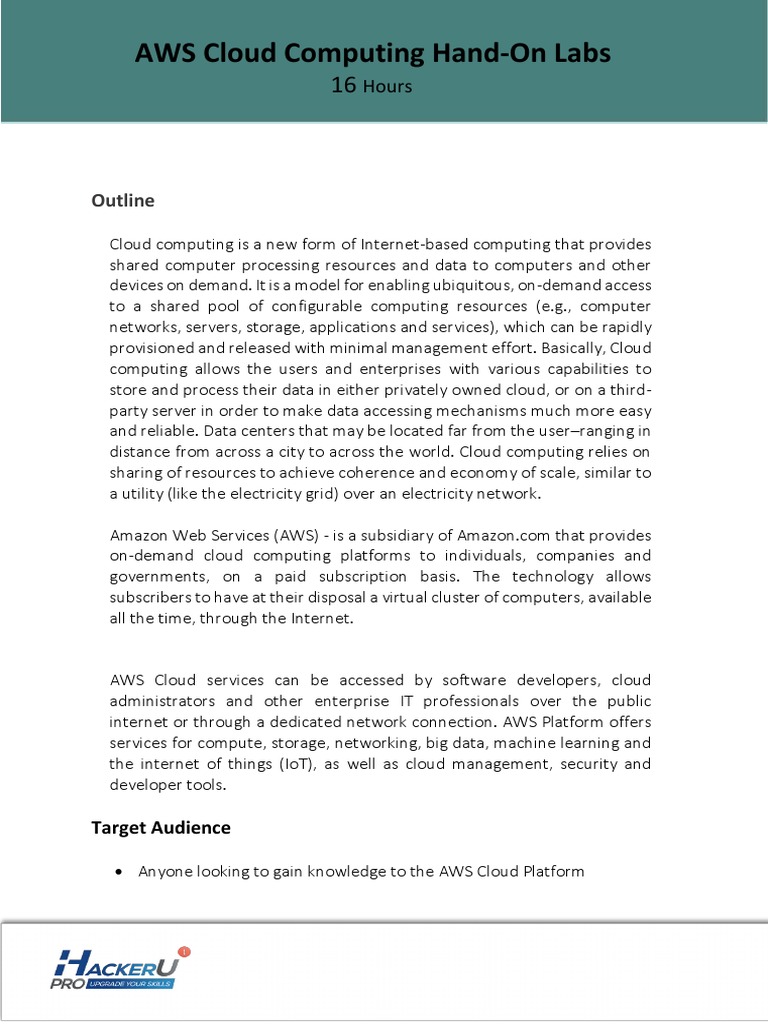 Syllabus AWS Cloud Computing Hands-On Labs | PDF | Cloud Computing ...