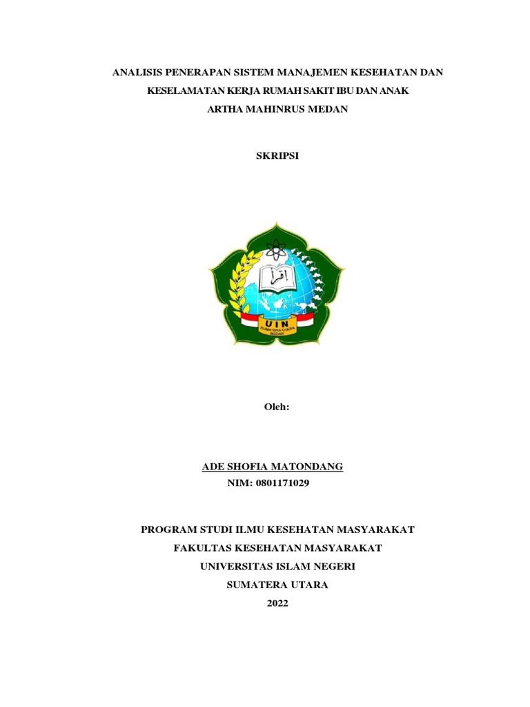 Skripsi - Ade Shofia Matondang | PDF | Occupational Safety And Health | Health Sciences