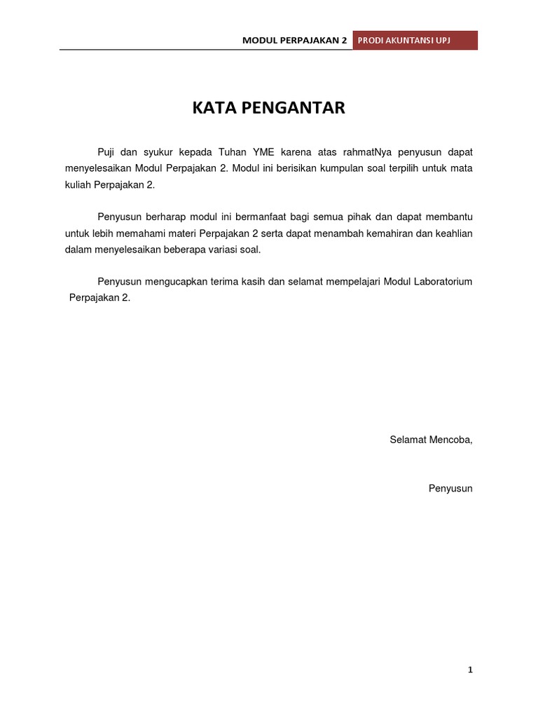 Adoc - Pub - Modul Perpajakan 2 Kata Pengantar | PDF