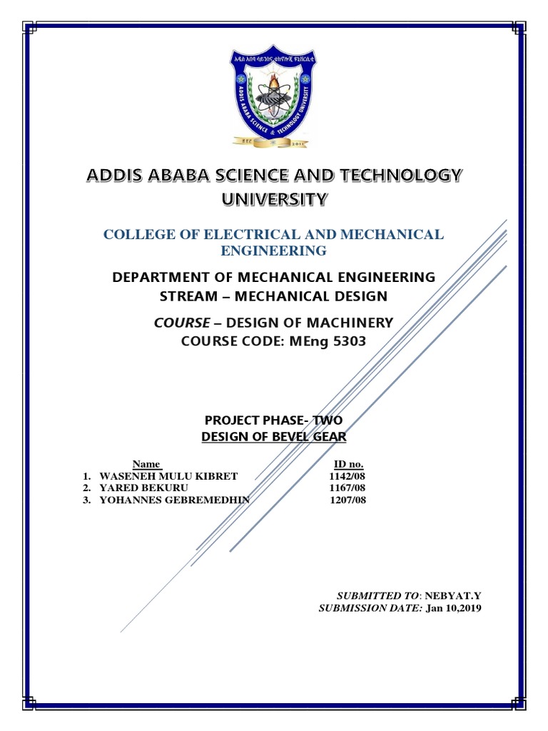 Bevel Gear Design Project Main | PDF | Gear | Strength Of Materials