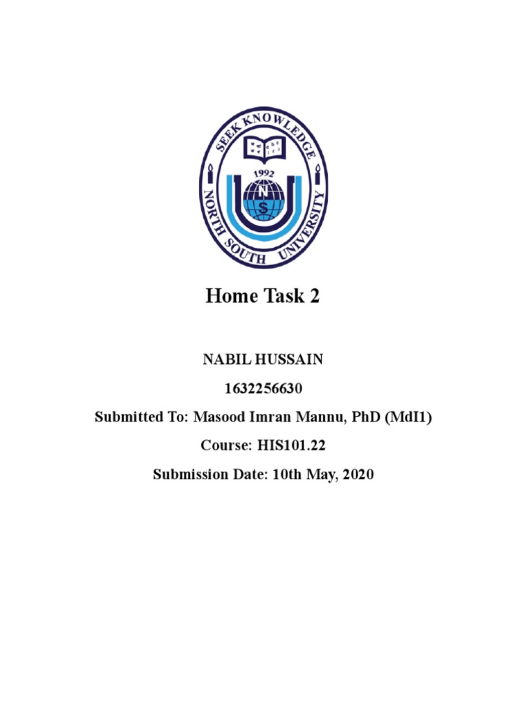 HIS 101 Home Work 2 | PDF