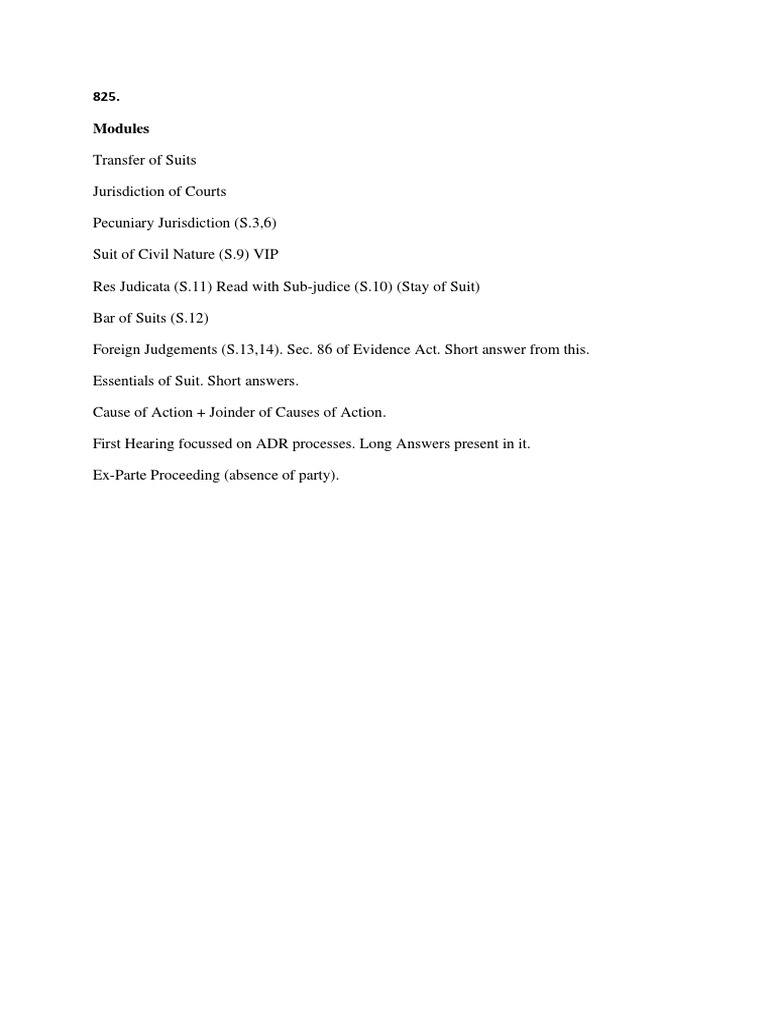 CPC Notes | PDF | Lawsuit | Res Judicata