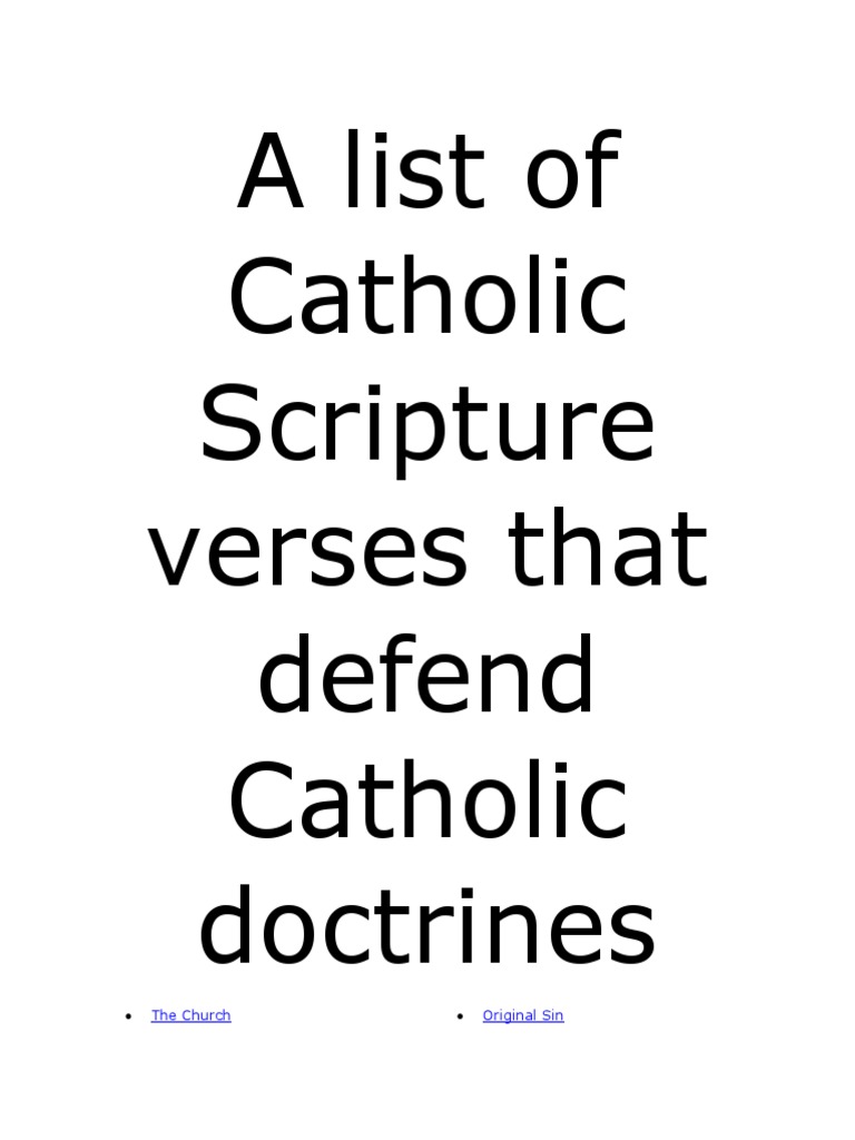 A - List - of - Catholic Doctrine | PDF | Saint Peter | Mary, Mother Of ...