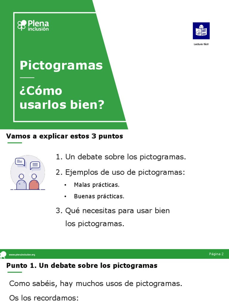 Como Usar Bien Los Pictogramas. Plena Inclusion | PDF | Red mundial ...