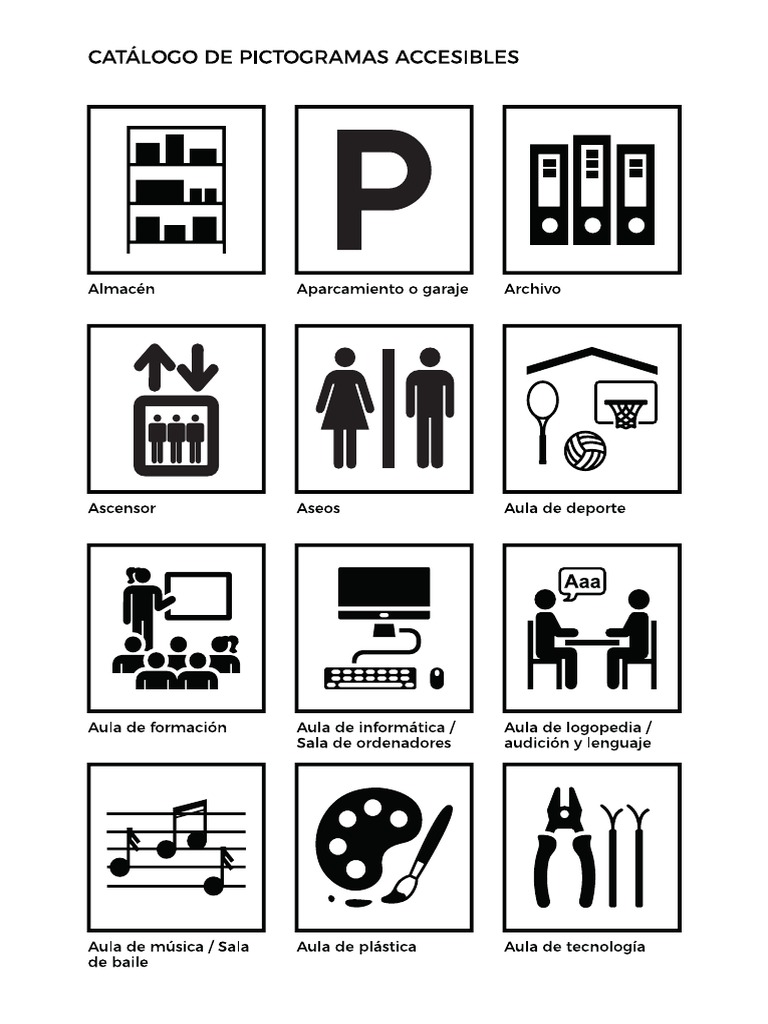 Catálogo de Pictogramas Accesibles-Trazado | PDF