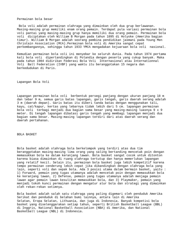 Kliping Permainan Bola Besar | PDF | Olahraga & Rekreasi