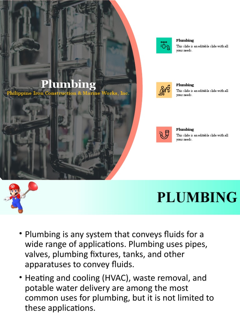 Plumbing PowerPoint Template 4 3 | PDF