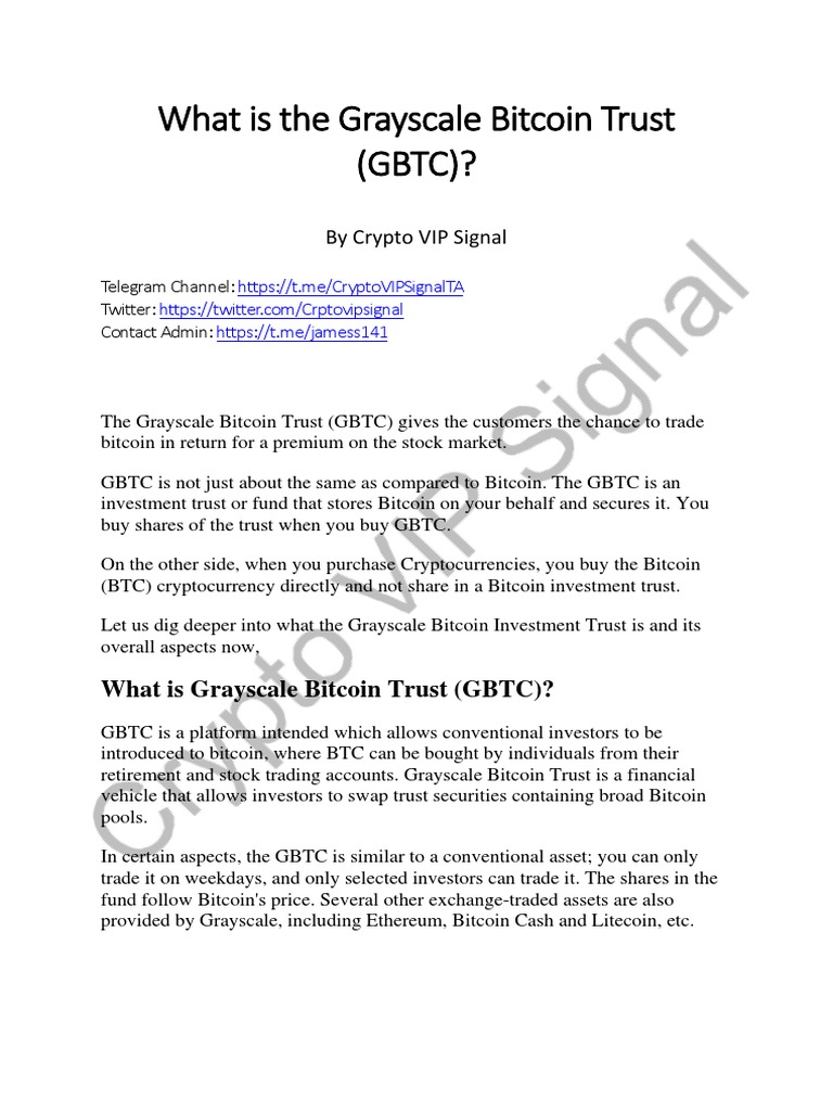 What Is The Grayscale Bitcoin Trust (GBTC) | PDF | Bitcoin | Cryptocurrency