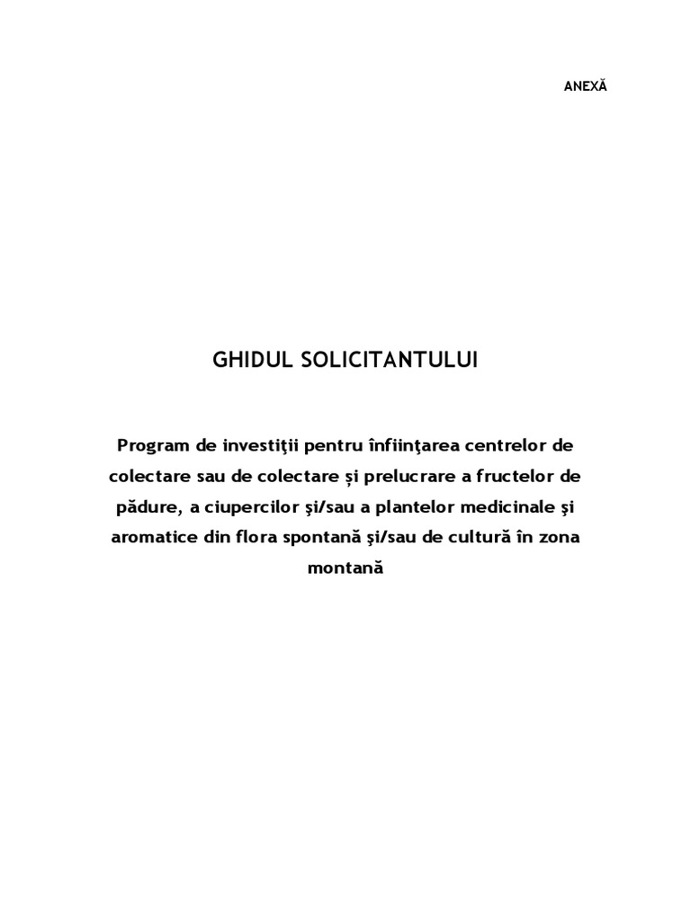 Ghidul Solicitantului Pentru Infiintarea Centrelor de Colectare Si ...