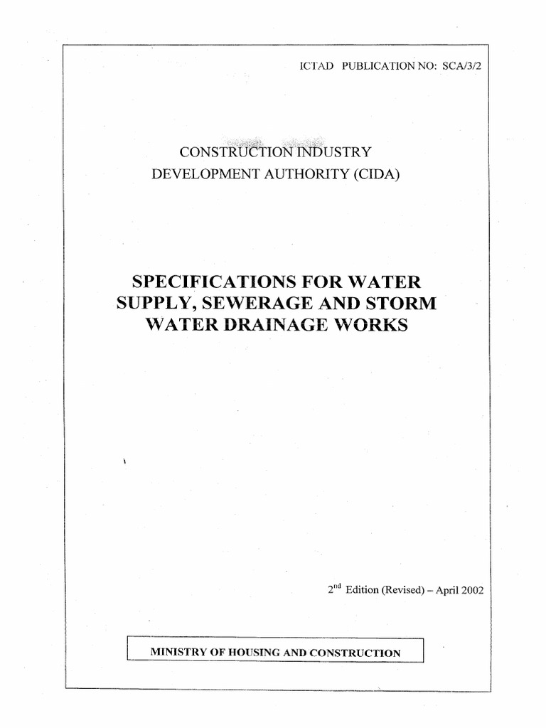 094) Specifications For Water Supply - Sewerage and Storm Water ...