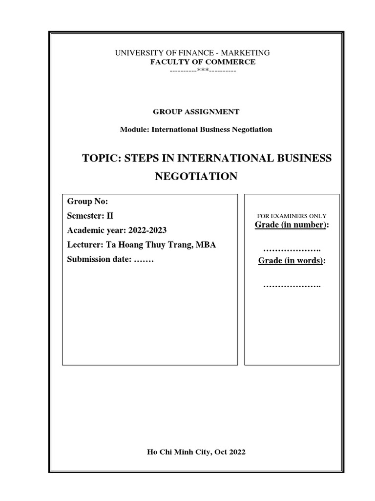 Topic. Steps in International Business Negotiation | PDF | Negotiation ...