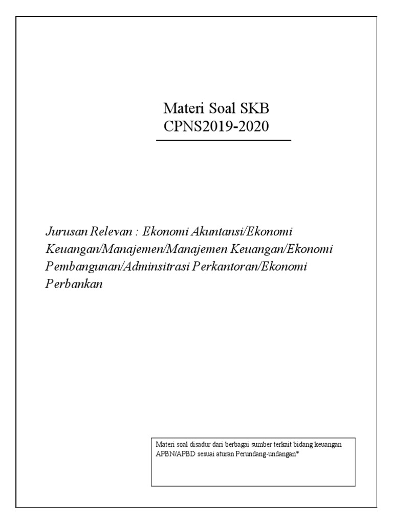 500 Soal SKB Keu Audit PBJ | PDF