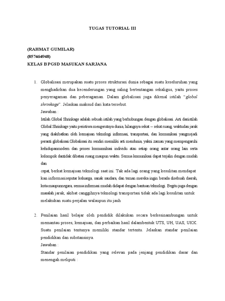 Rahmat Gumilar - Tugas Tutorial 3 | PDF