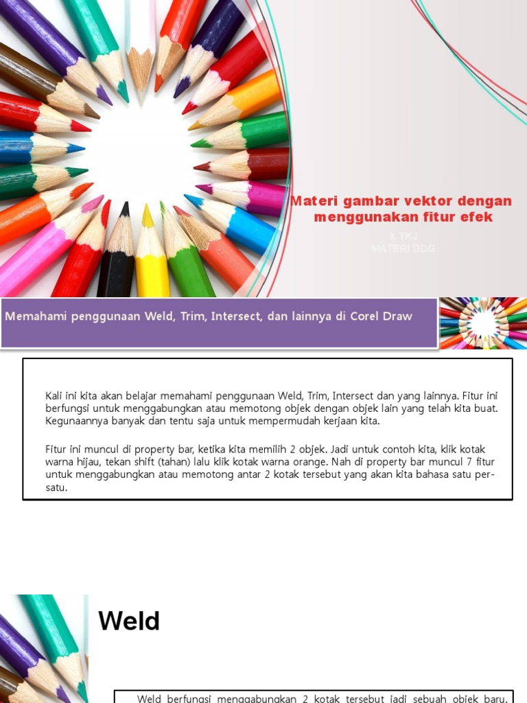 MEMAHAMI FITUR WELD, TRIM, INTERSECT DI COREL DRAW | PDF