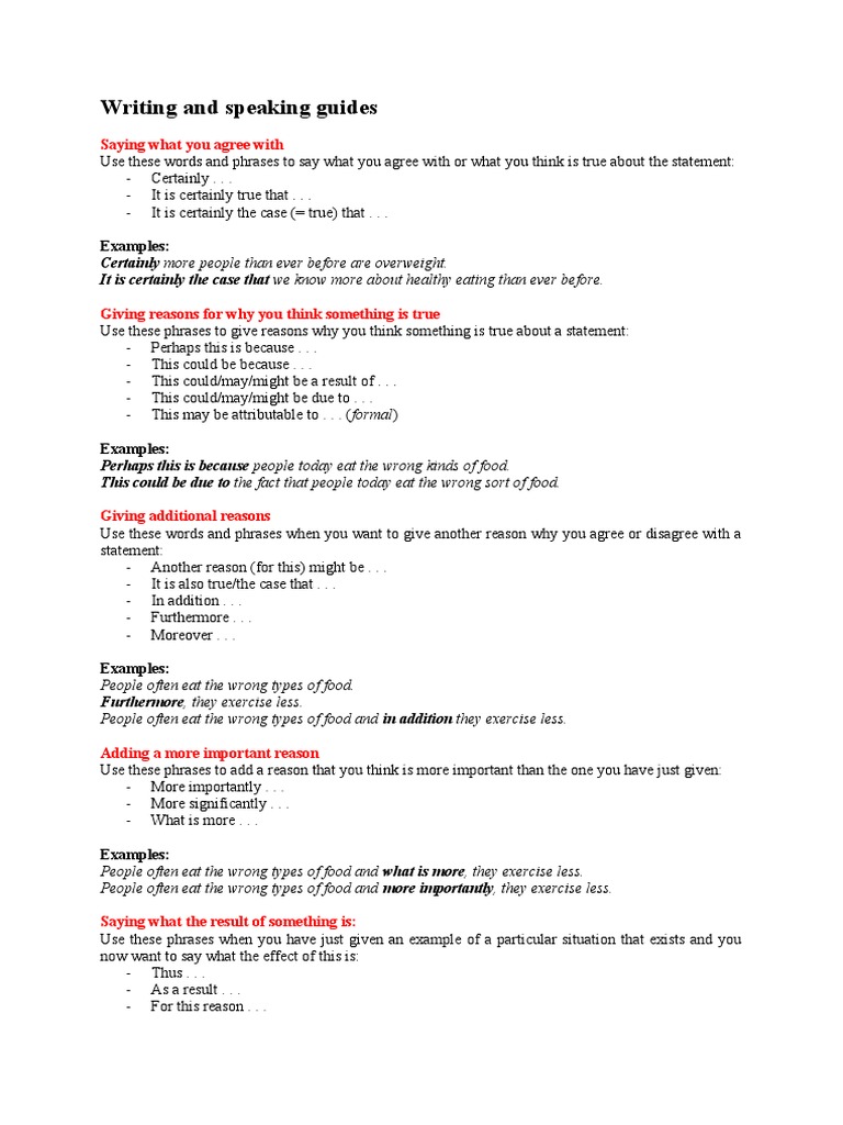 Writing and Speaking Guides | Download Free PDF | Reason | Argument