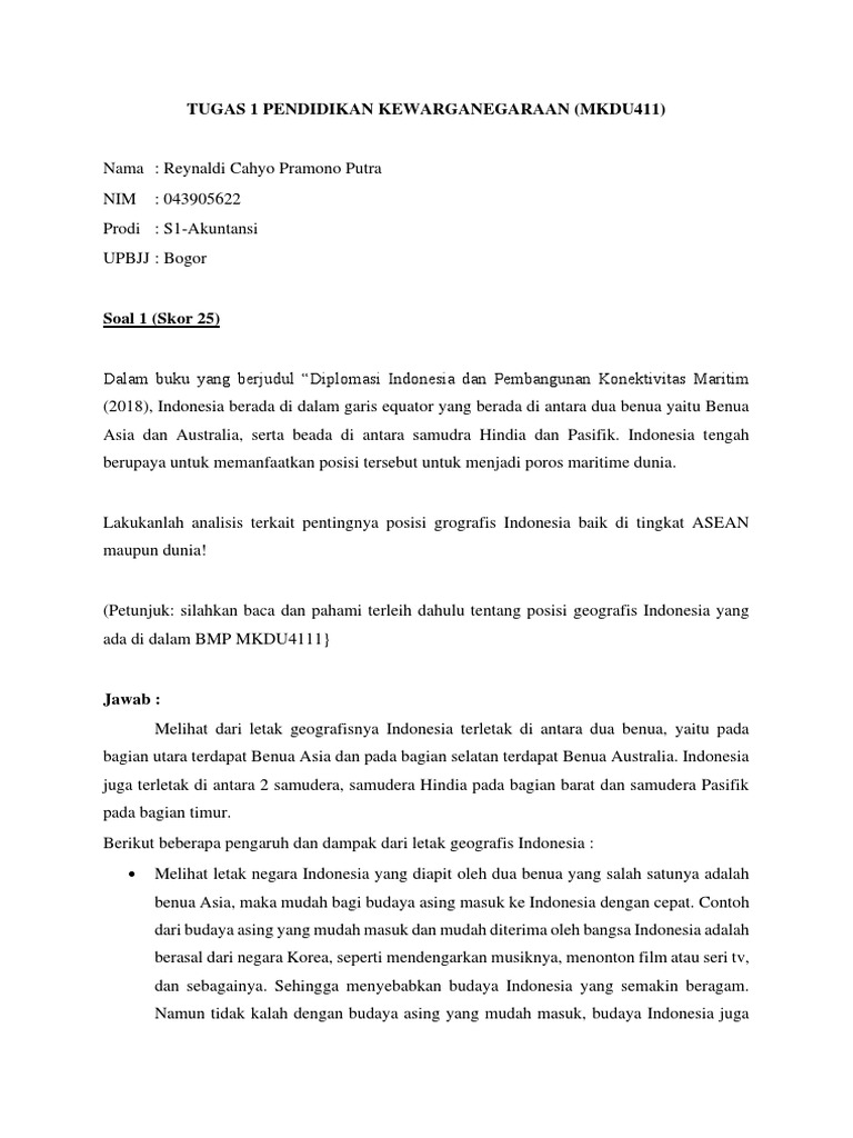 Analisis Posisi Geografis Indonesia | PDF