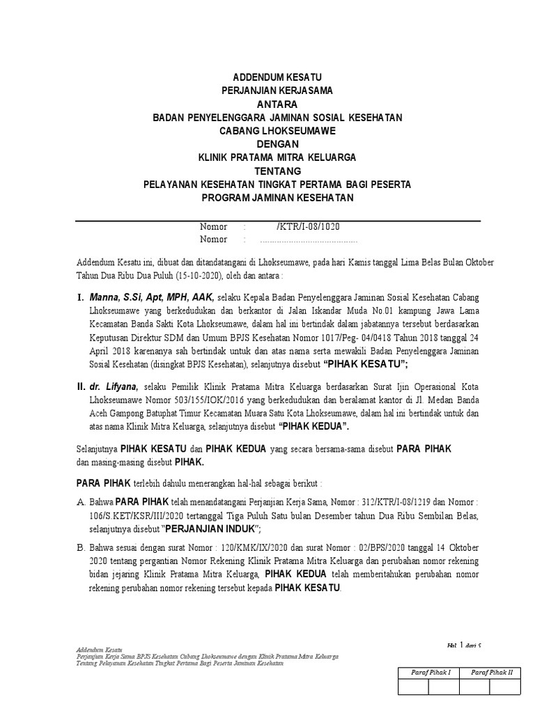 Add 1 Klinik Pratama Mitra Keluarga 2020 Pdf