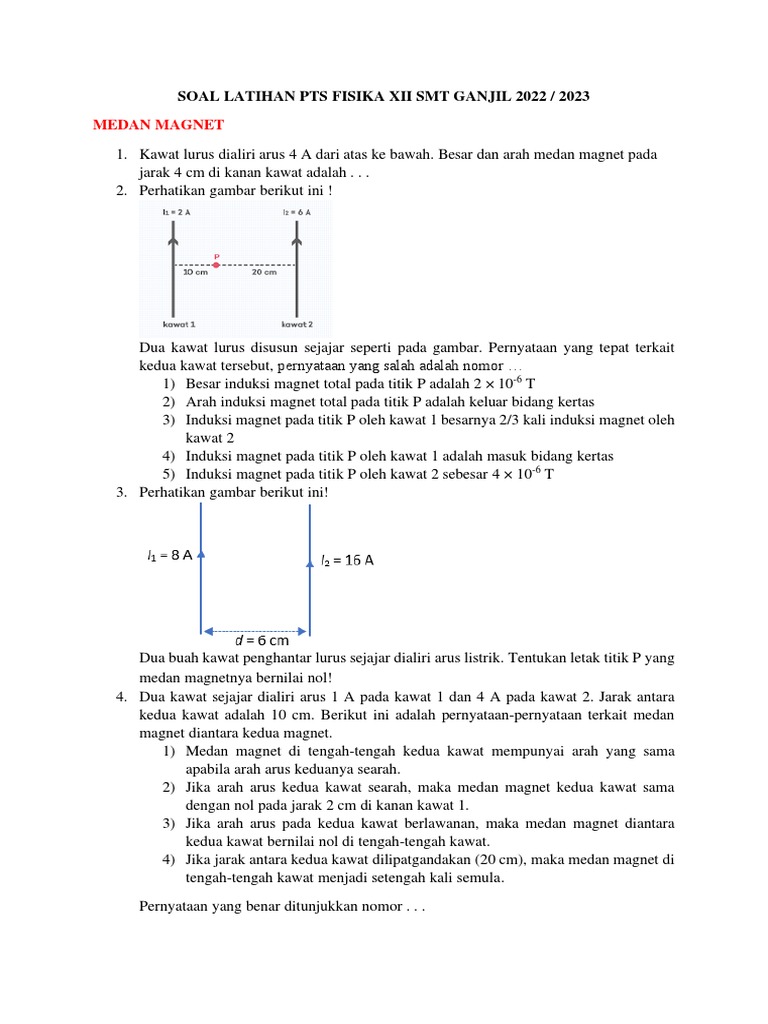 Soal Latihan PTS Fisika Xii SMT Ganjil 2022-2023 | PDF | Metode & Bahan Ajar | Sains & Matematika