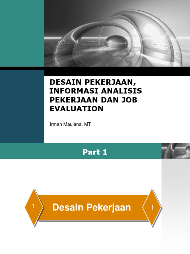 07.desain Pekerjaaan, Analisis Pekerjaaan Dan Job Evaluation | PDF