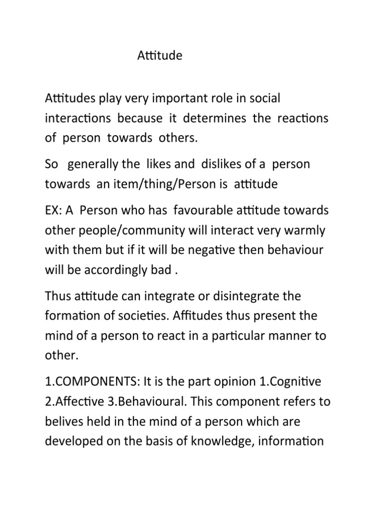 Attitude | PDF | Habits | Attitude (Psychology)