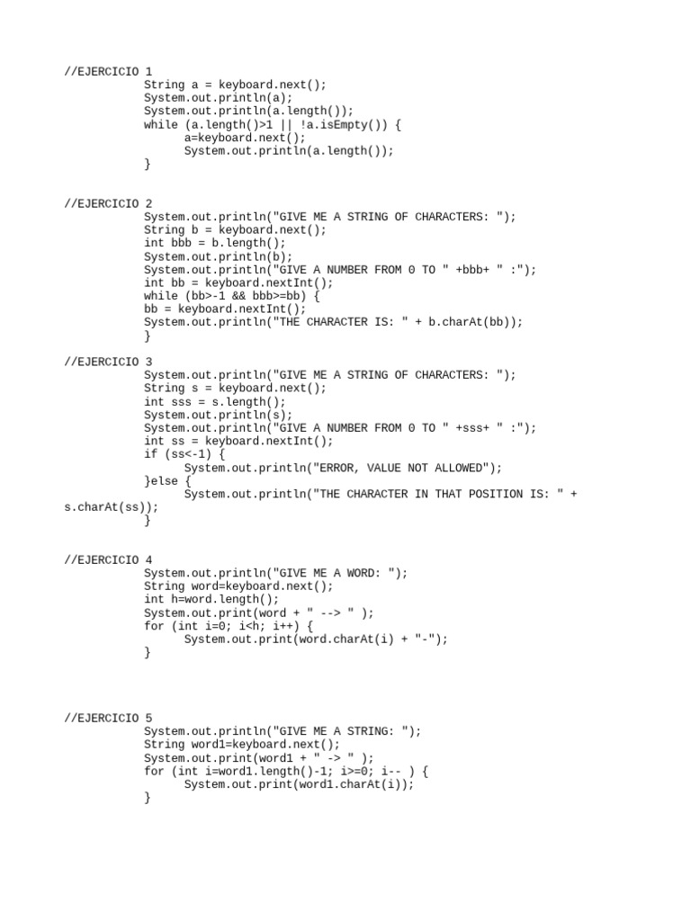 Ejercicios de Programación 2 | PDF | Computer Programming