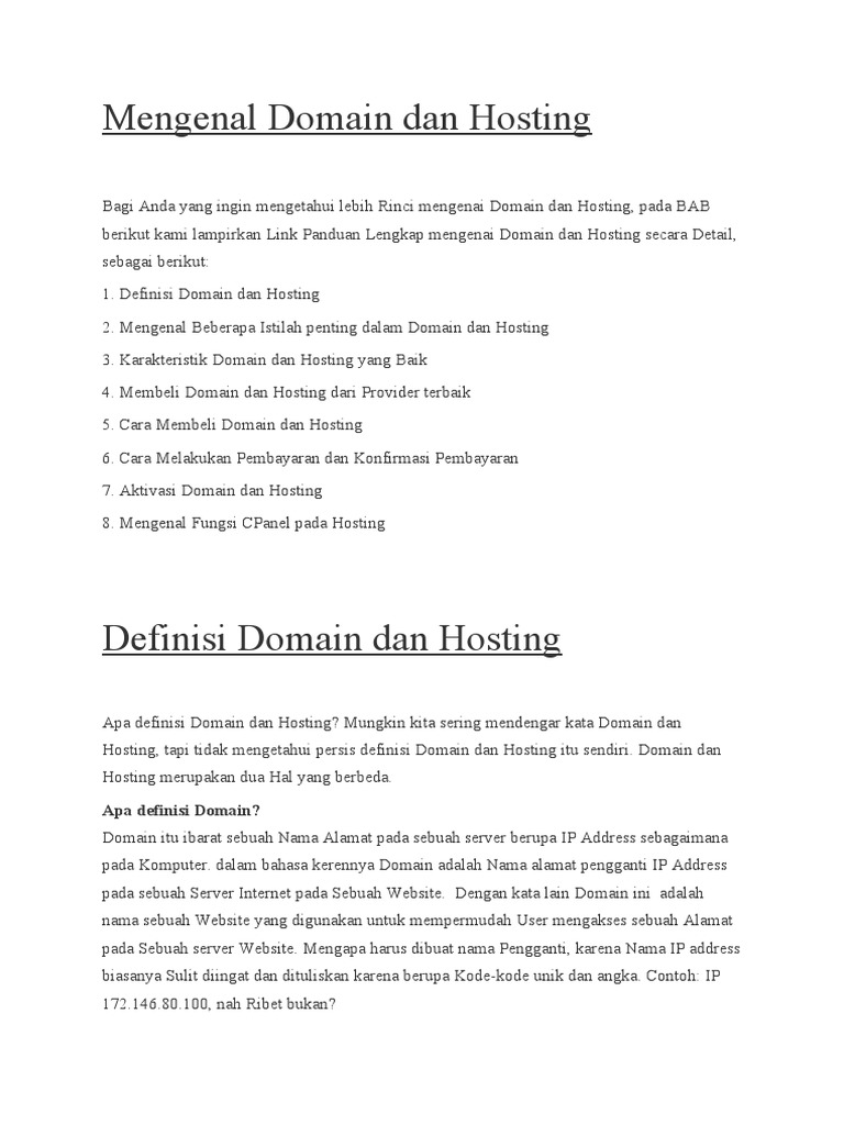 Mengenal Domain Dan Hosting | PDF