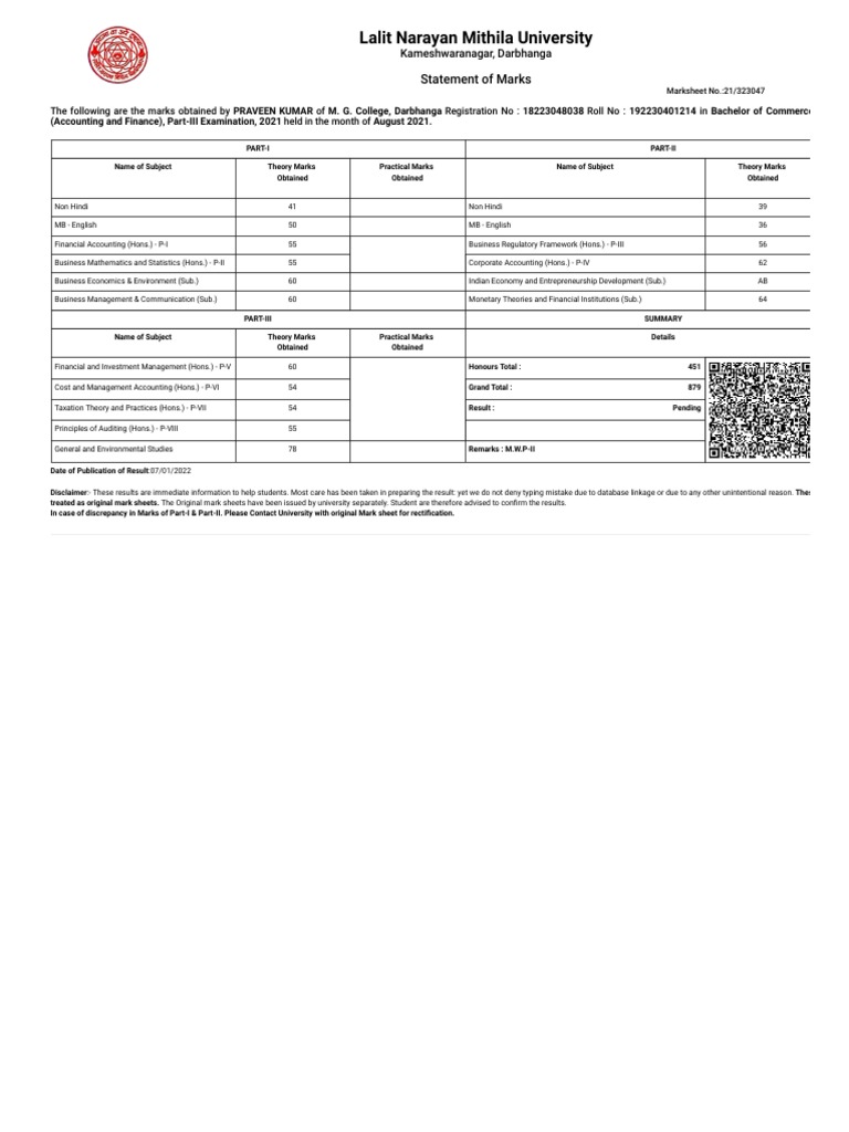Part-3 Lalit Narayan Mithila University, Darbhanga | PDF | Accounting | Economies