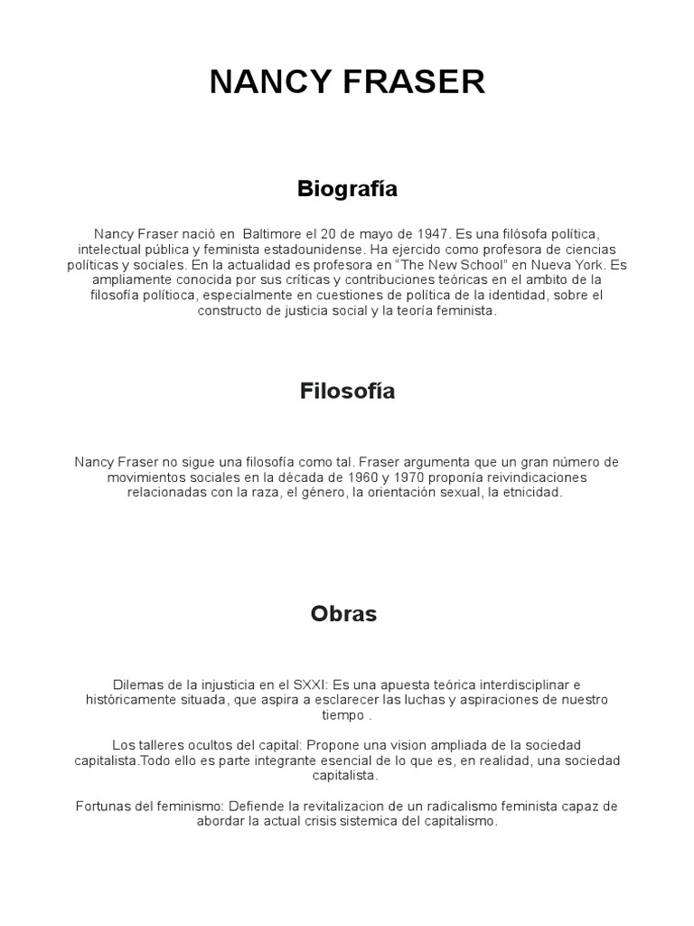 Nancy Fraser | PDF | Ciencias sociales