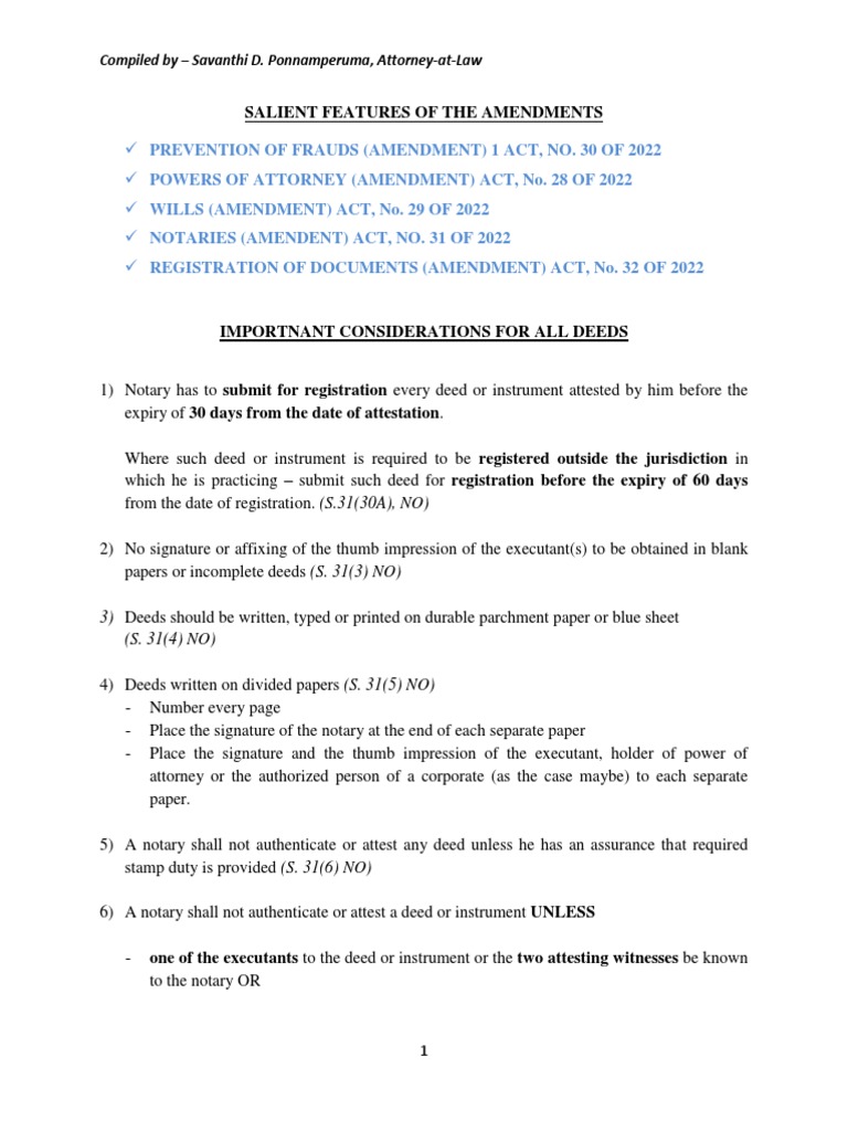 Notary Amendments and Requirements 2022 | PDF | Power Of Attorney ...