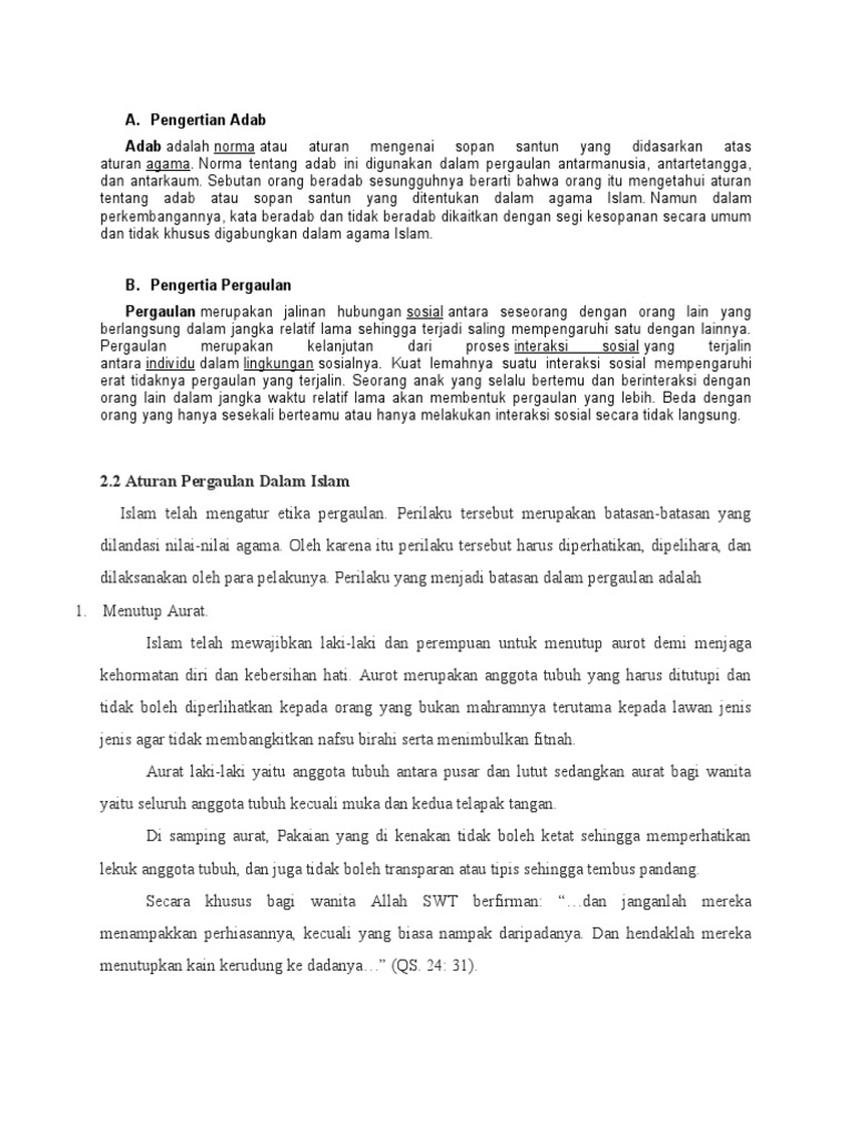 Pengertian Adab | PDF | Agama & Spiritualitas