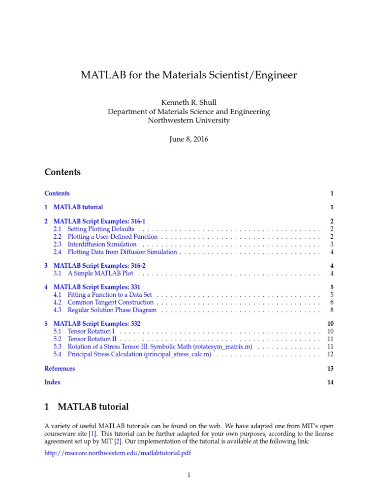MATLAB For MaterialsScientistEngineer | Download Free PDF | Tensor ...