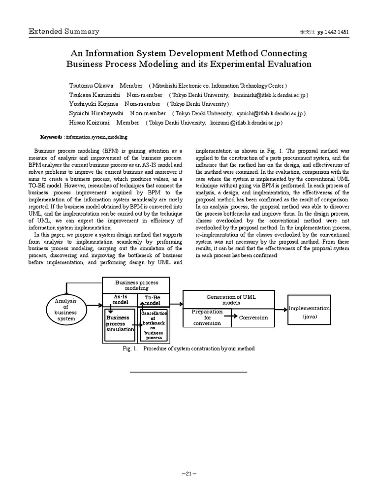 An Information System Development Method Connecting Business Process Modeling and Its ...