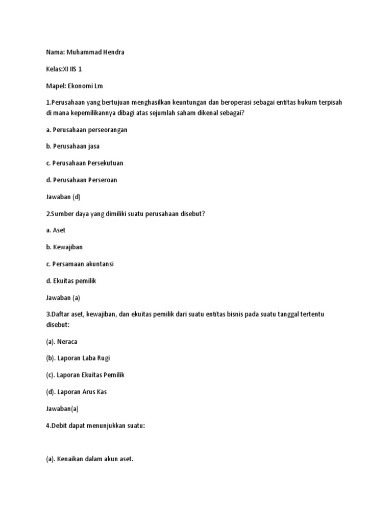 Perusahaan Perseroan dalam Ekonomi | PDF
