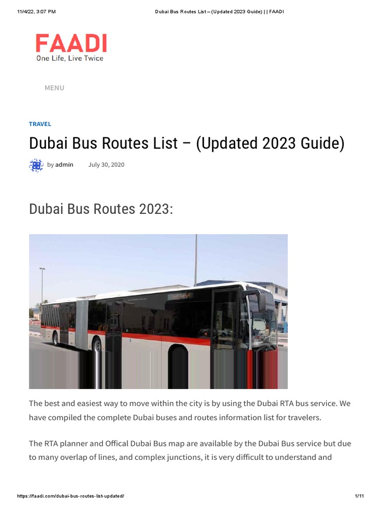 Bus Routes List - (Updated 2023 Guide) - FAADI | PDF | Bus | Computing