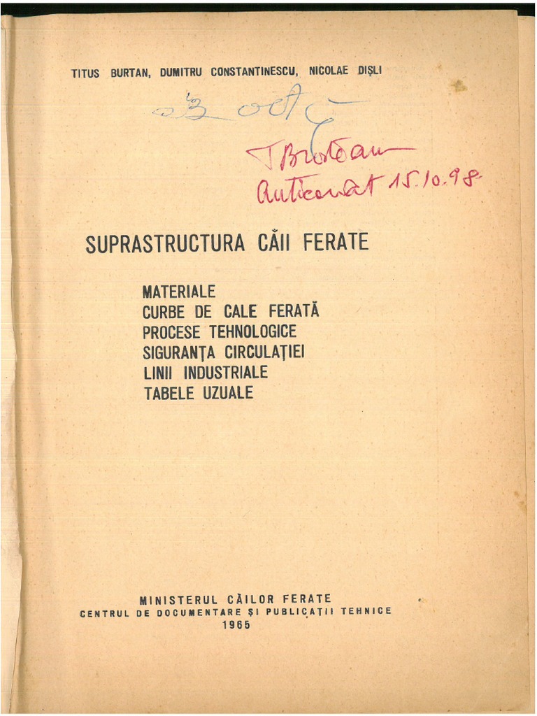 Suprastructura Caii Ferate 1965 | PDF