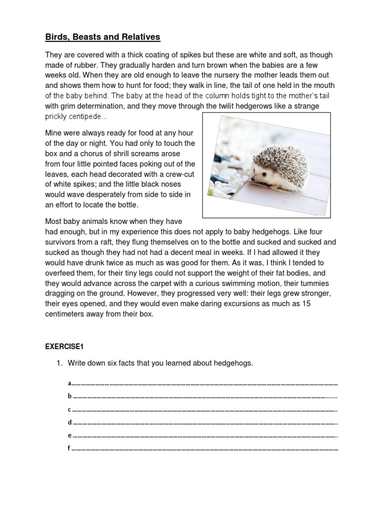 Birds Beasts and Relatives | PDF