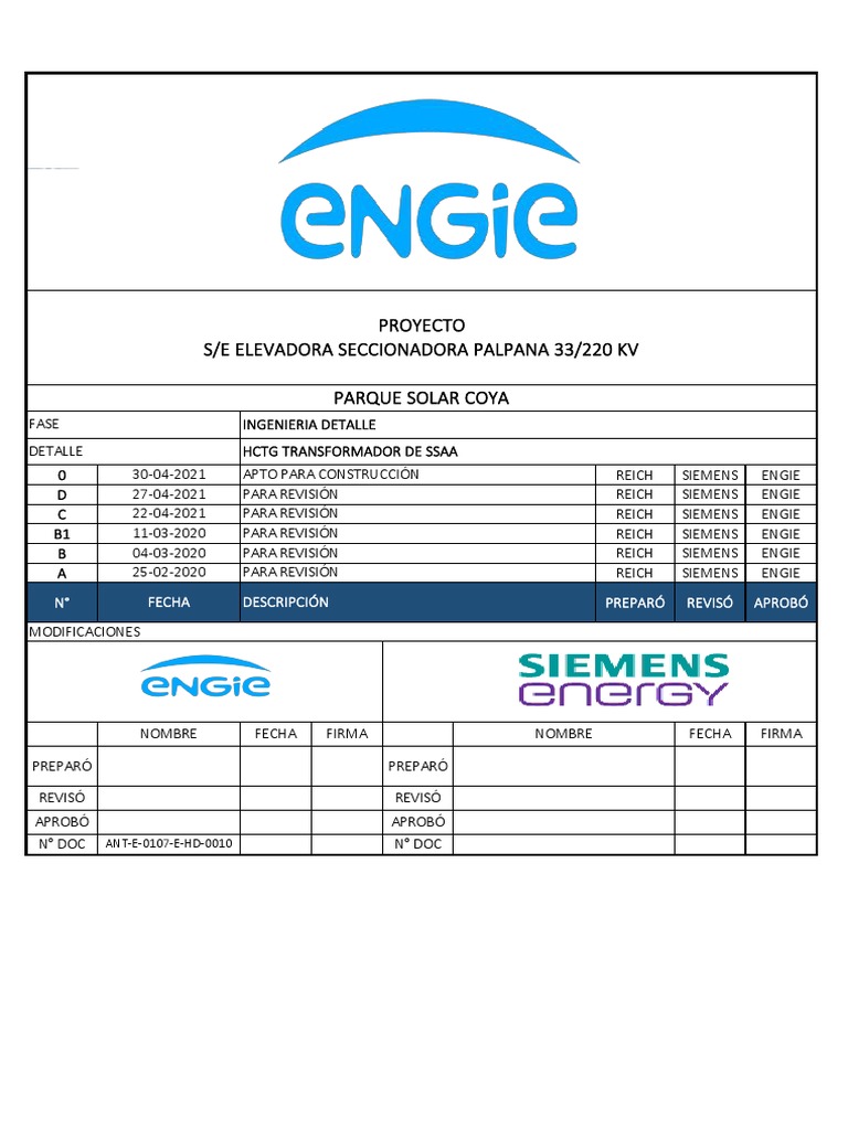 ANT-E-0107-E-HD-0010-HCTG - R0 Transformador de SSAA | PDF | voltaje ...