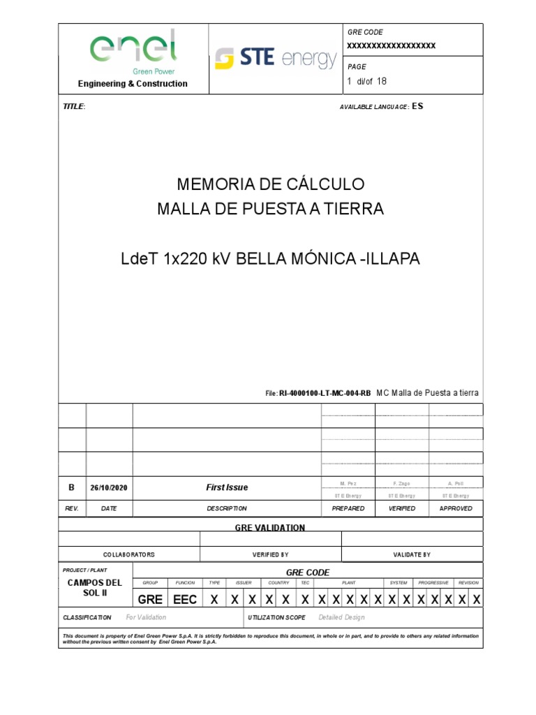 RI-4000100-LT-MC-004-RB MC Malla de Puesta A Tierra | PDF | Medición ...
