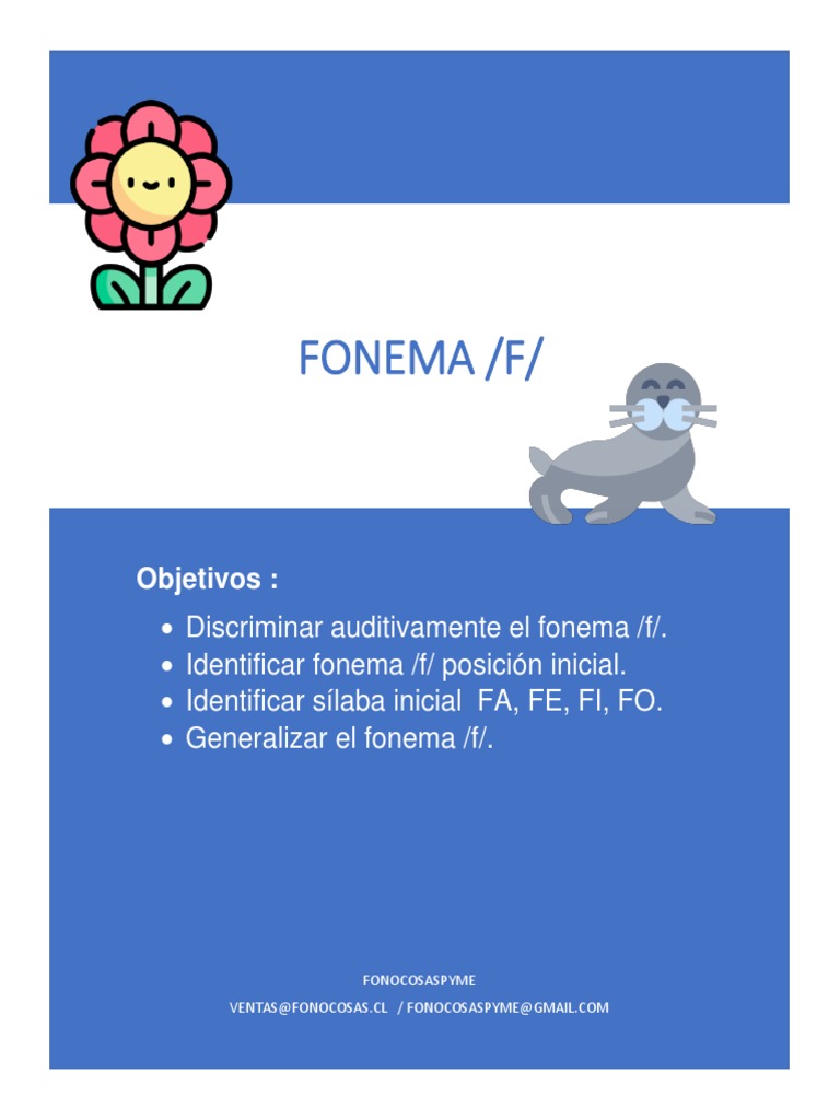 Cuadernillo Fonema F | PDF | Comunicación oral | Voz humana