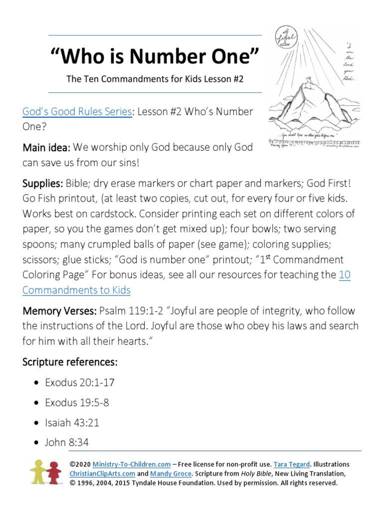 First Commandment Bible Lesson For Kids Sunday School Gods Good Rules ...