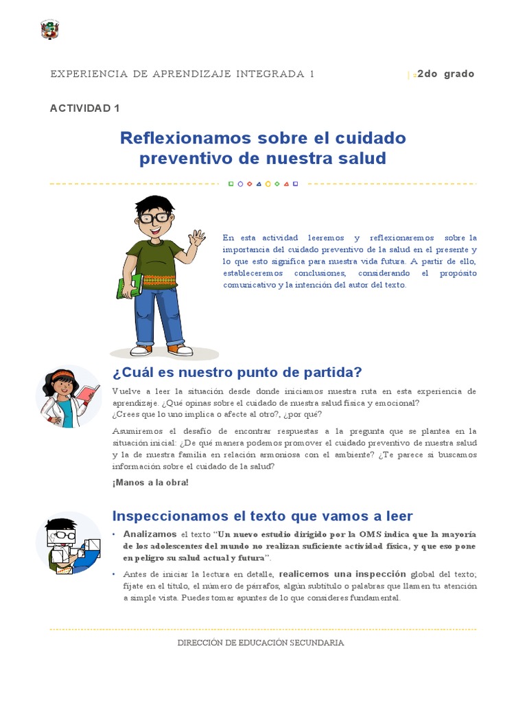 Act01 Reflexionamos Sobre El Cuidado de La Salud - 2do Grado | PDF ...