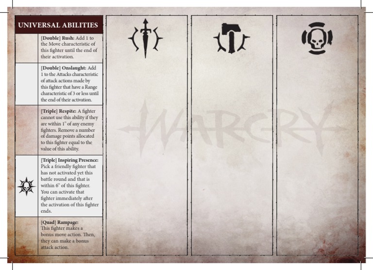 Warcry CheatSheet | PDF