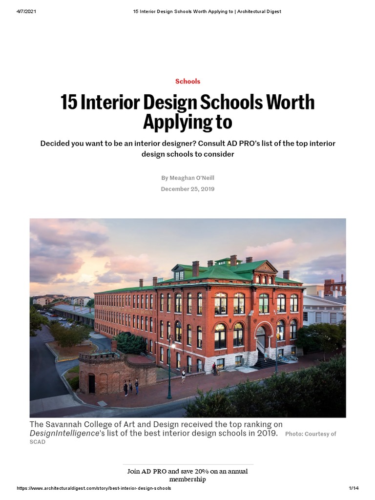 15 Interior Design Schools Worth Applying To - Architectural Digest ...