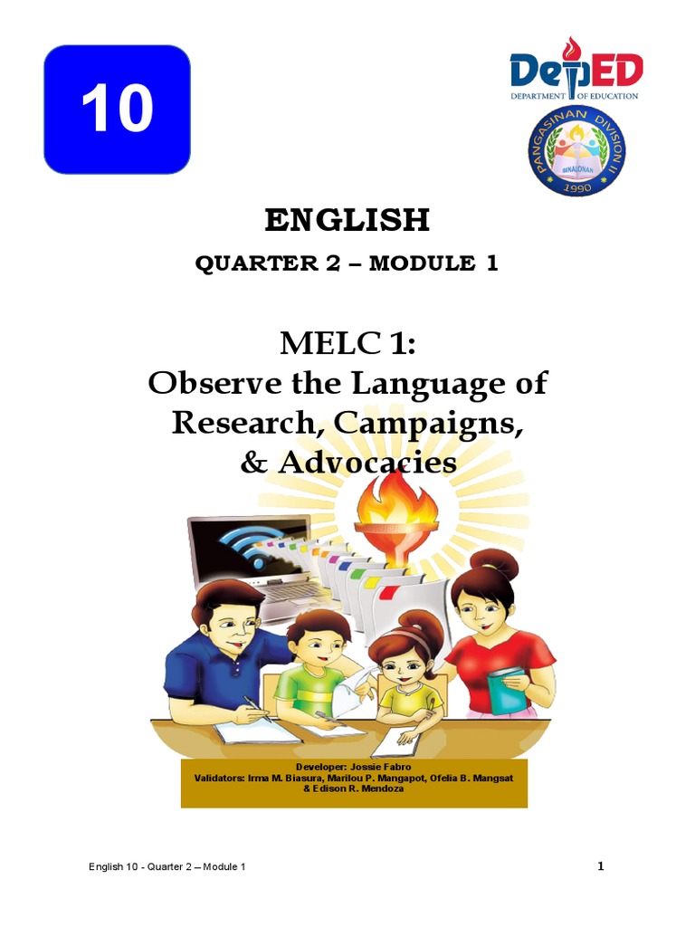 G10 - Q2 - Module 1 | PDF | English Language | Linguistics